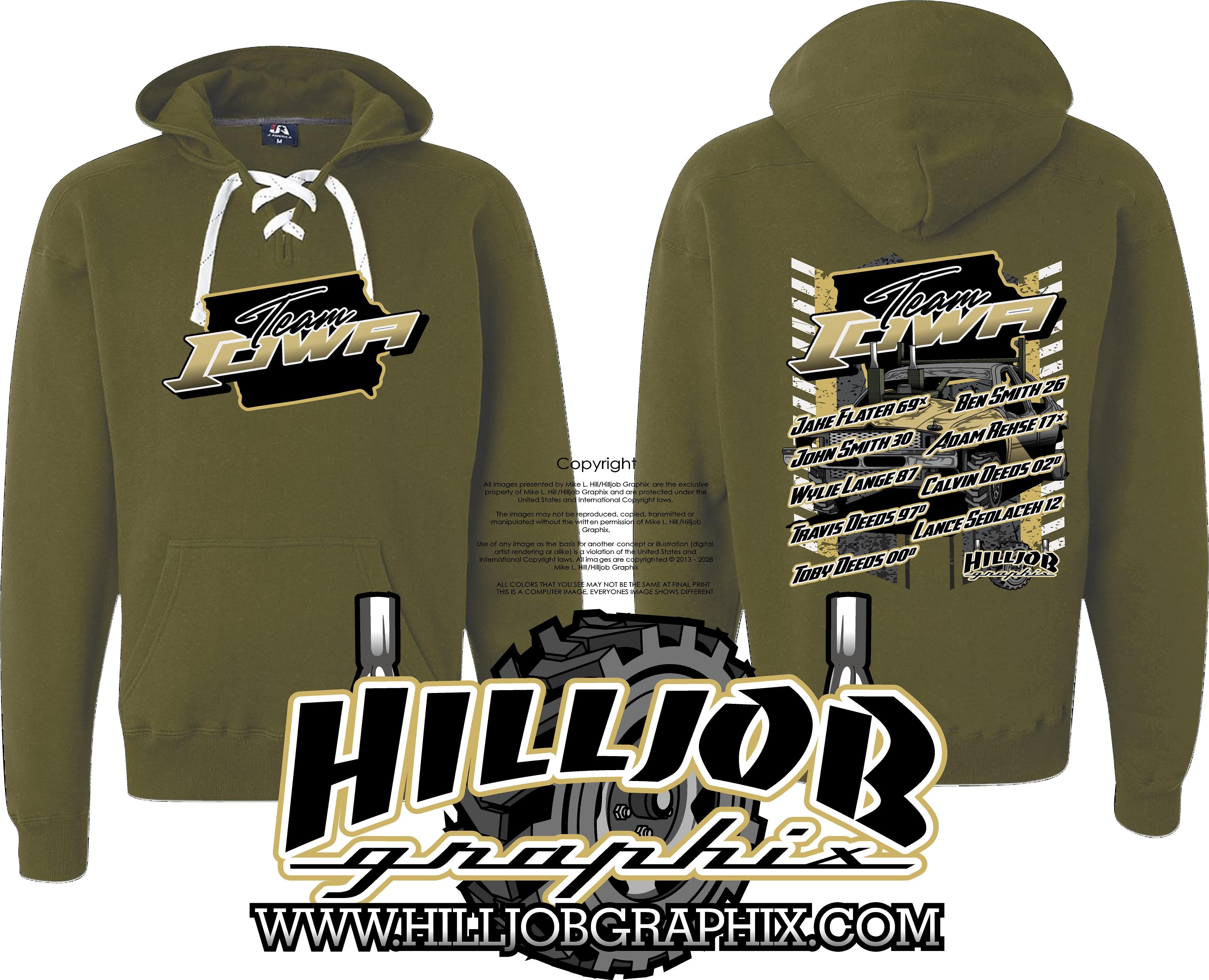 #221 Team Iowa Border Wars 2025 Hockey Hoodie – Hilljob Graphix